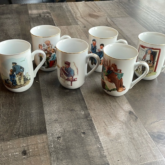 Norman Rockwell | Dining | Vintage Norman Rockwell Coffee Mugs Set Of ...